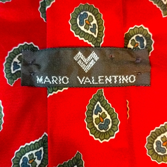 Mario Valentino | Accessories | Vintage Mario Valentino Red Paisley Tie ...